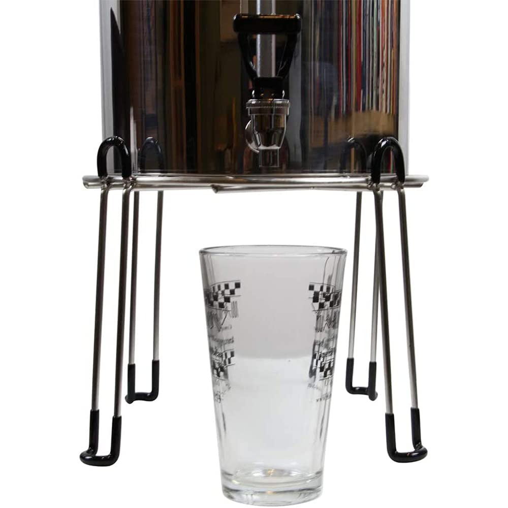 Stainless Steel Stand with Rubberized Feet and Sides, 10” Top Diameter and Tall Enough to Get a Glass Underneath at 7.5”, Taller than Competitors, Works for All Brands of Gravity Fed Water Filters