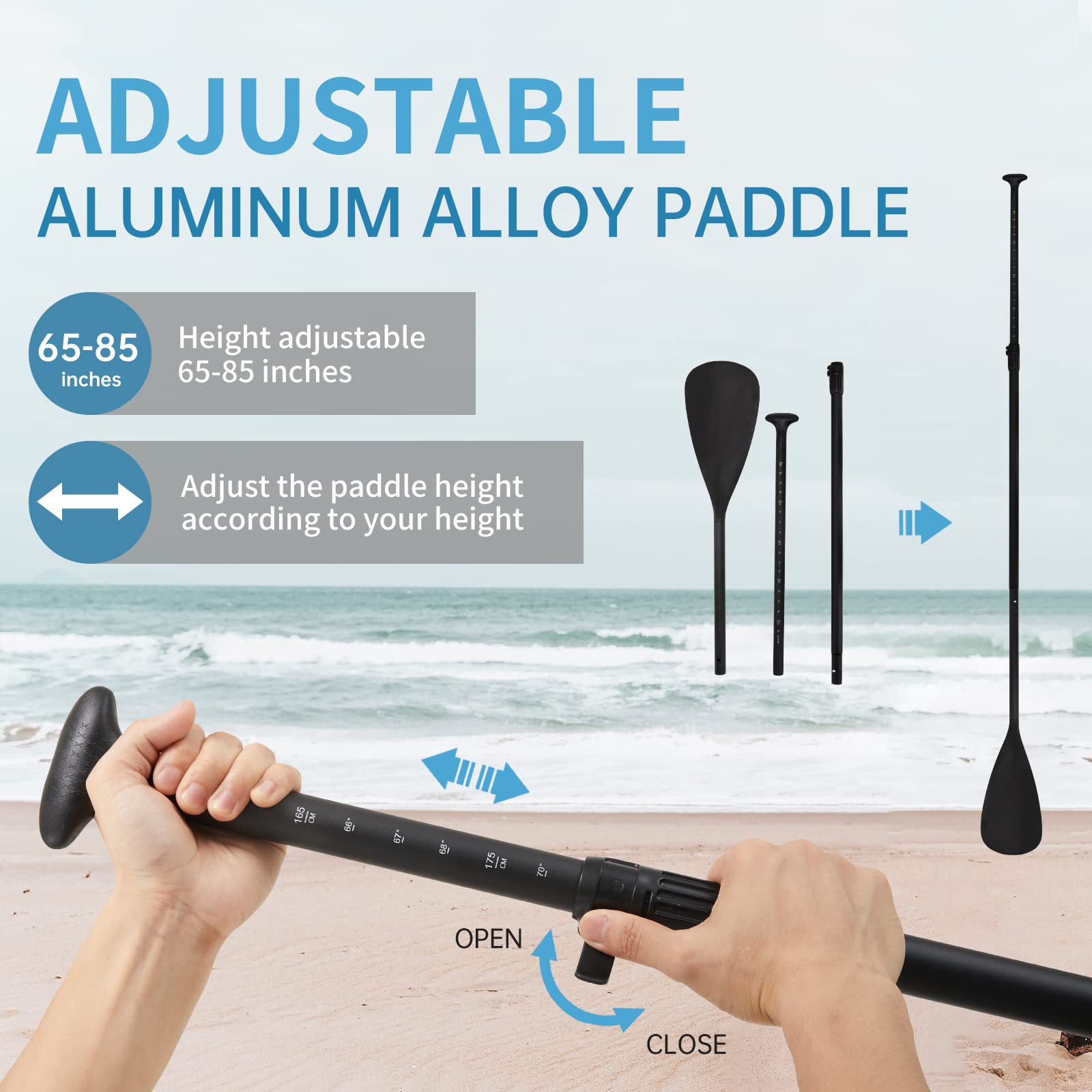 WOLF ARMOR Inflatable Stand Up Paddleboard with SUP Accessories&Backpack,Waterproof Bag,Adjustable Paddle, Removable Fin,Antislip Deck, Safety Leash, Hand Pump, Standing Boat for Youth and Adult