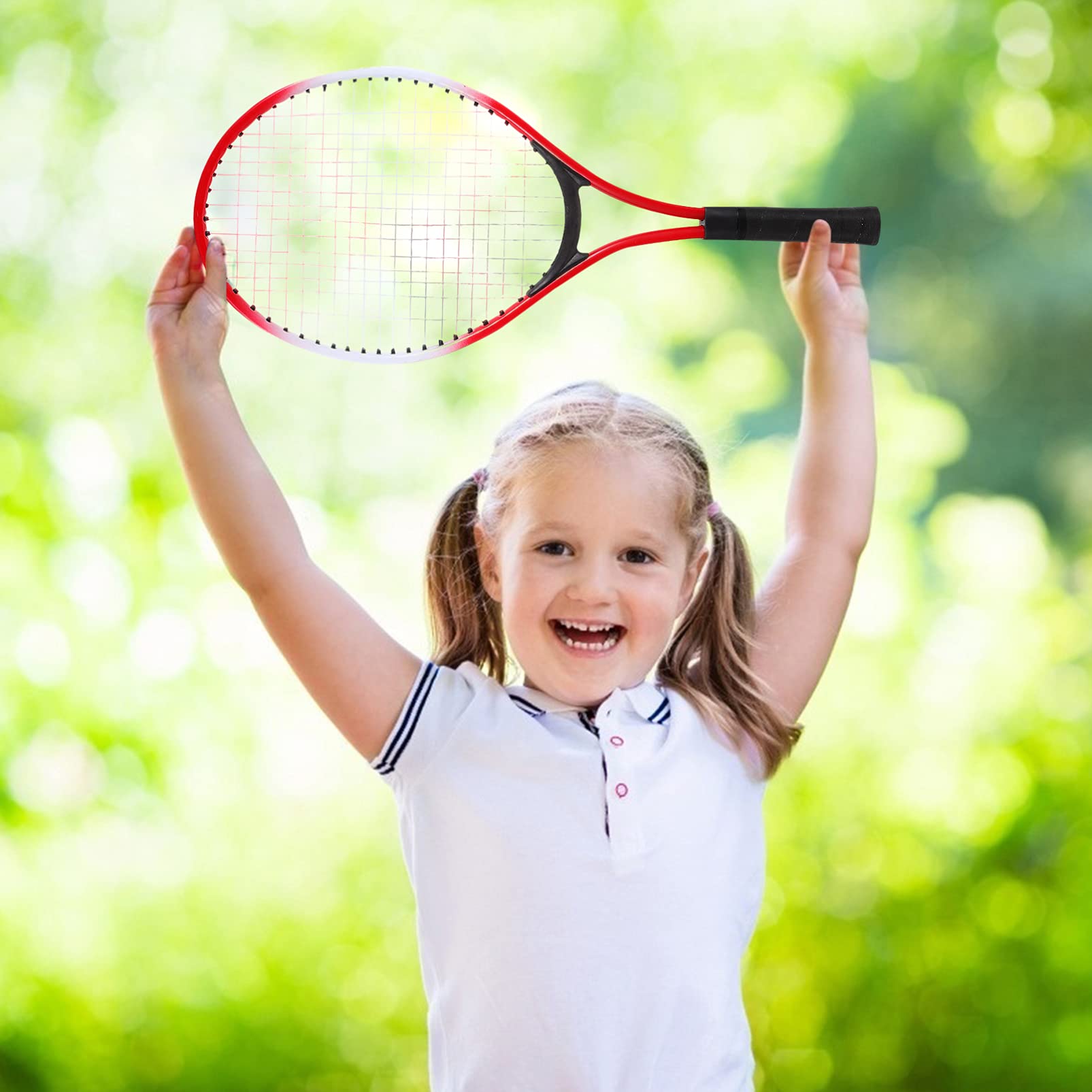 Tennis Racket Set, Quality Ferroalloy Material Tennis Racquet for Outdoor Sport (Red)