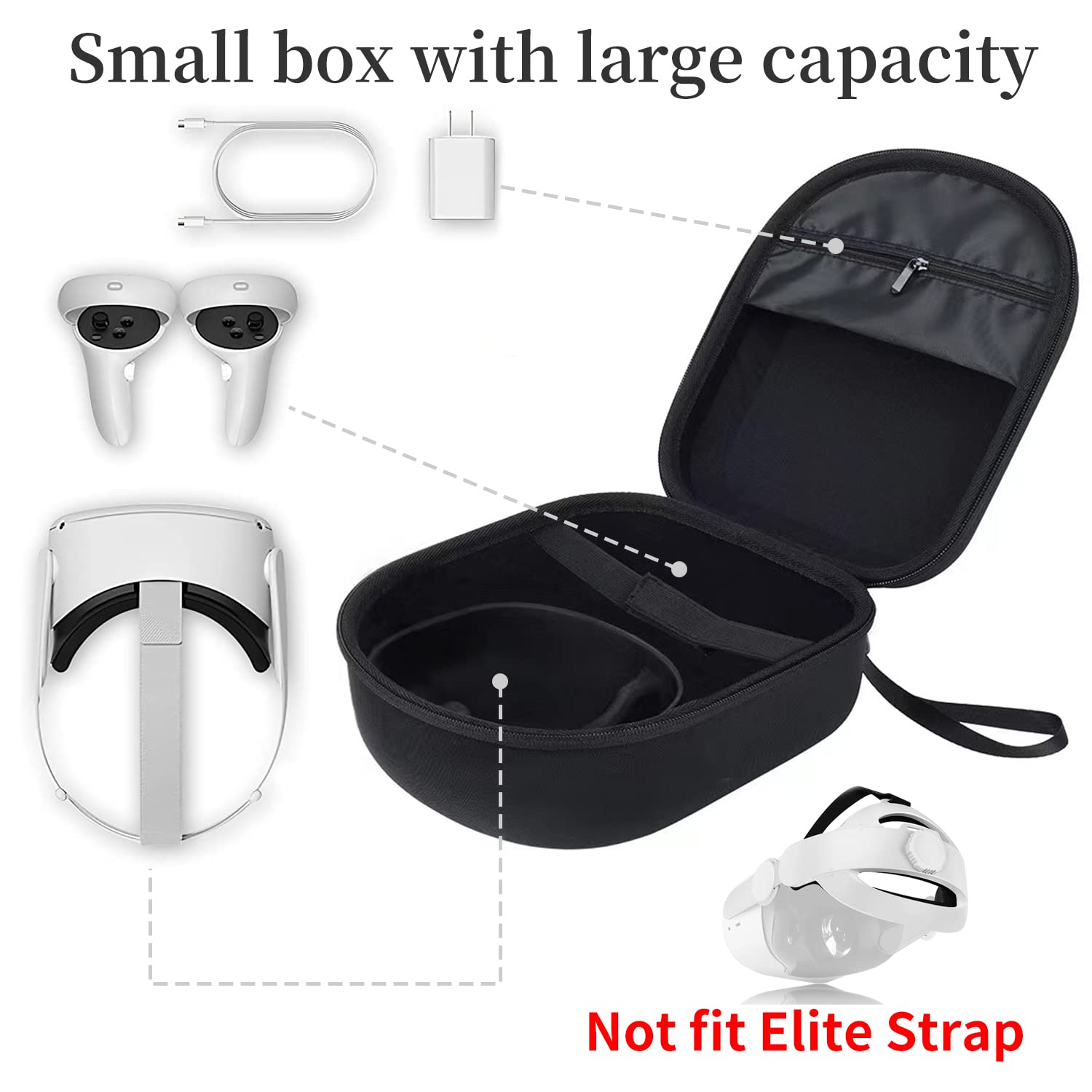 TYRALEL Hard Carrying Case for Oculus Quest 2,Carrying Travel Case Compatible Meta/Oculus Quest 2 Headset,Suitable for Travel and Home Storage
