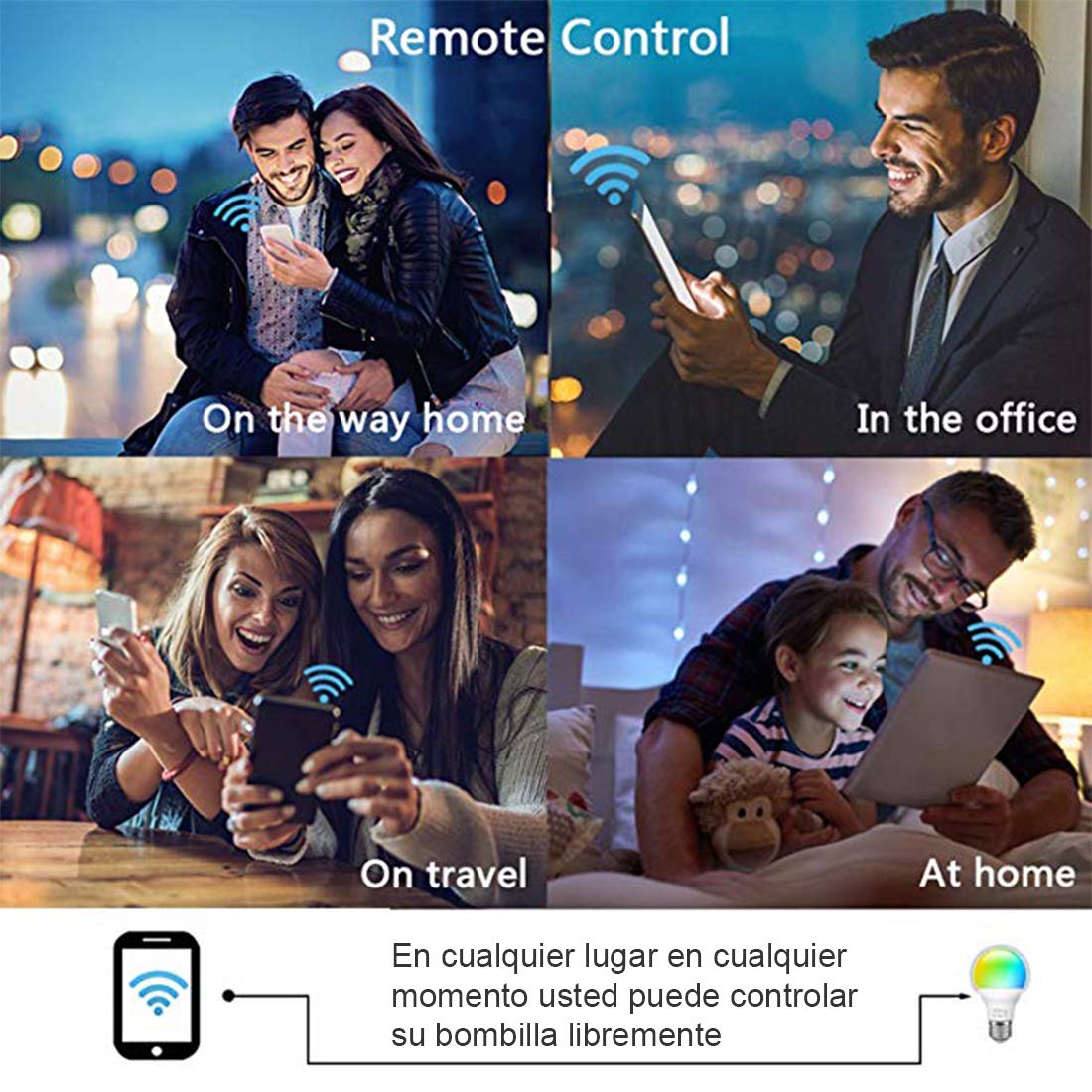 RabbitStorm Smart LED Light Bulb Compatible with Alexa Google Home, Dimmable LED Light Bulb RGB Color Changing E27 B26 60 Watt Equivalent, Smart App Control WiFi 2.4Ghz only, No Hub Required, 2 Pack