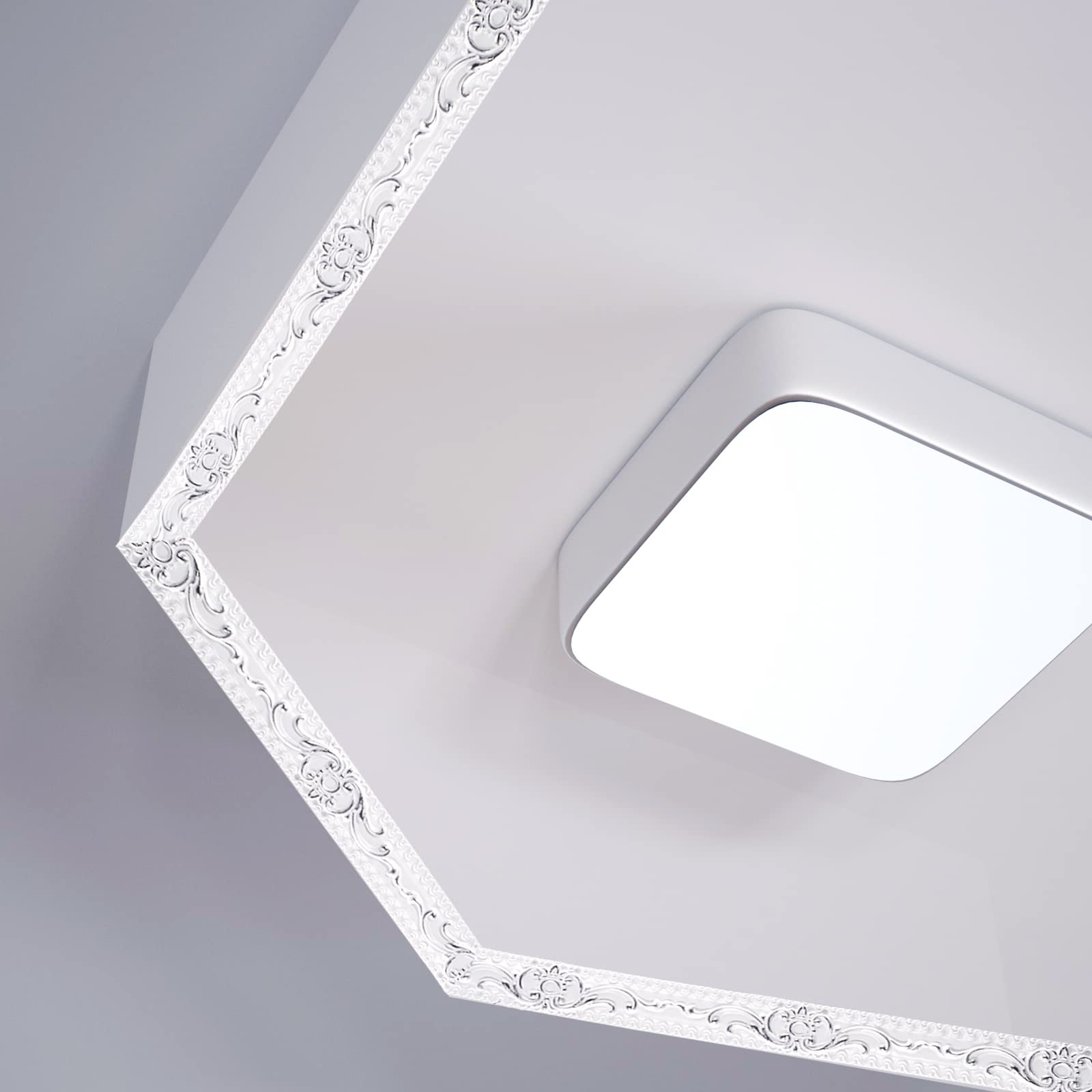 Yuzzy Self-Adhesive Flexible Molding Trim Wall Trim, 16.4 Feet x 1.4 inch Peel and Stick Crown Molding Ceiling Molding Mirror Frame Trim(White)