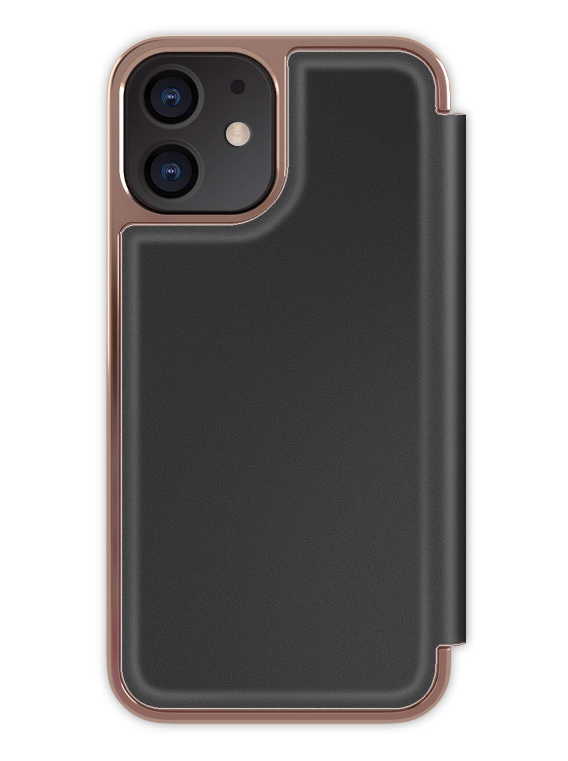 Ted Baker Sharita Mirror Folio Case for iPhone 12/12 Pro - Black/Rose Gold