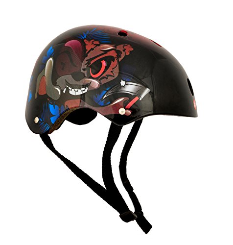 Punisher Skateboards Ranger 11 Vent Multi Sport Skateboard and BMX Helmet Youth Size Medium Includes Extra Helmet Pads, black (9213)