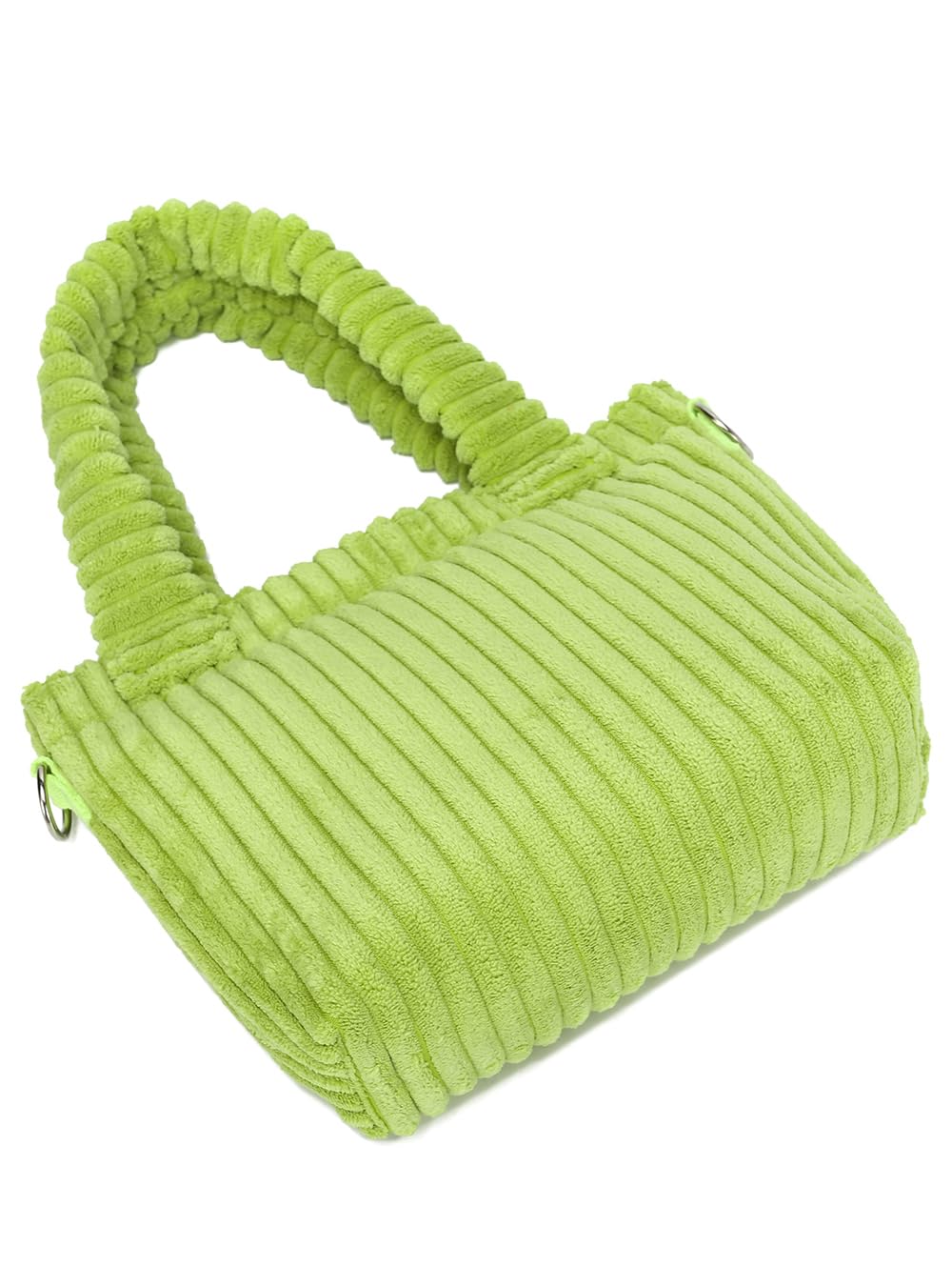 YIKOEE Mini Corduroy Tote Bag for Women Cute Small Tote Bags(Lime Green)