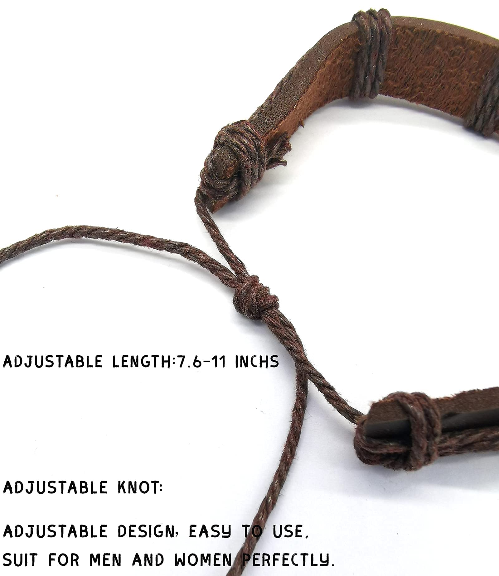 WAINIS 34 Pcs Braided Leather Bracelet for Men Women Stackable Cuff Wrap Wrist Bracelet Adjustable Ethnic Woven Wooded Bead Jewelry Bracelets Pack