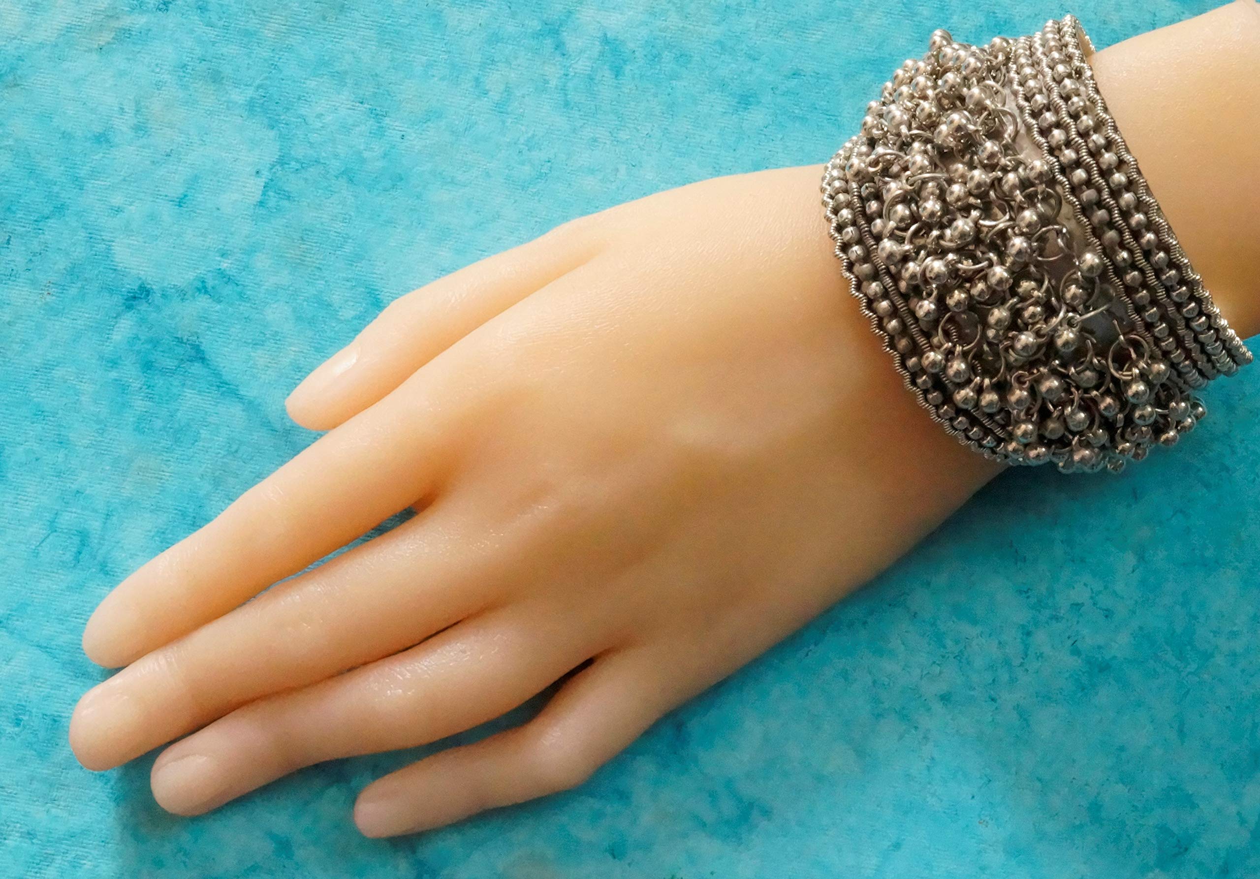 Sansar India Oxidized Ghungroo Charms Indian Bangle Jewelry Bracelet for Women