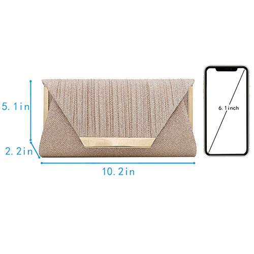 Women Mini Dazzling Sequins Pleats Evening Bag Party Prom Wedding Clutch Flap Handbag Cross Body Bag