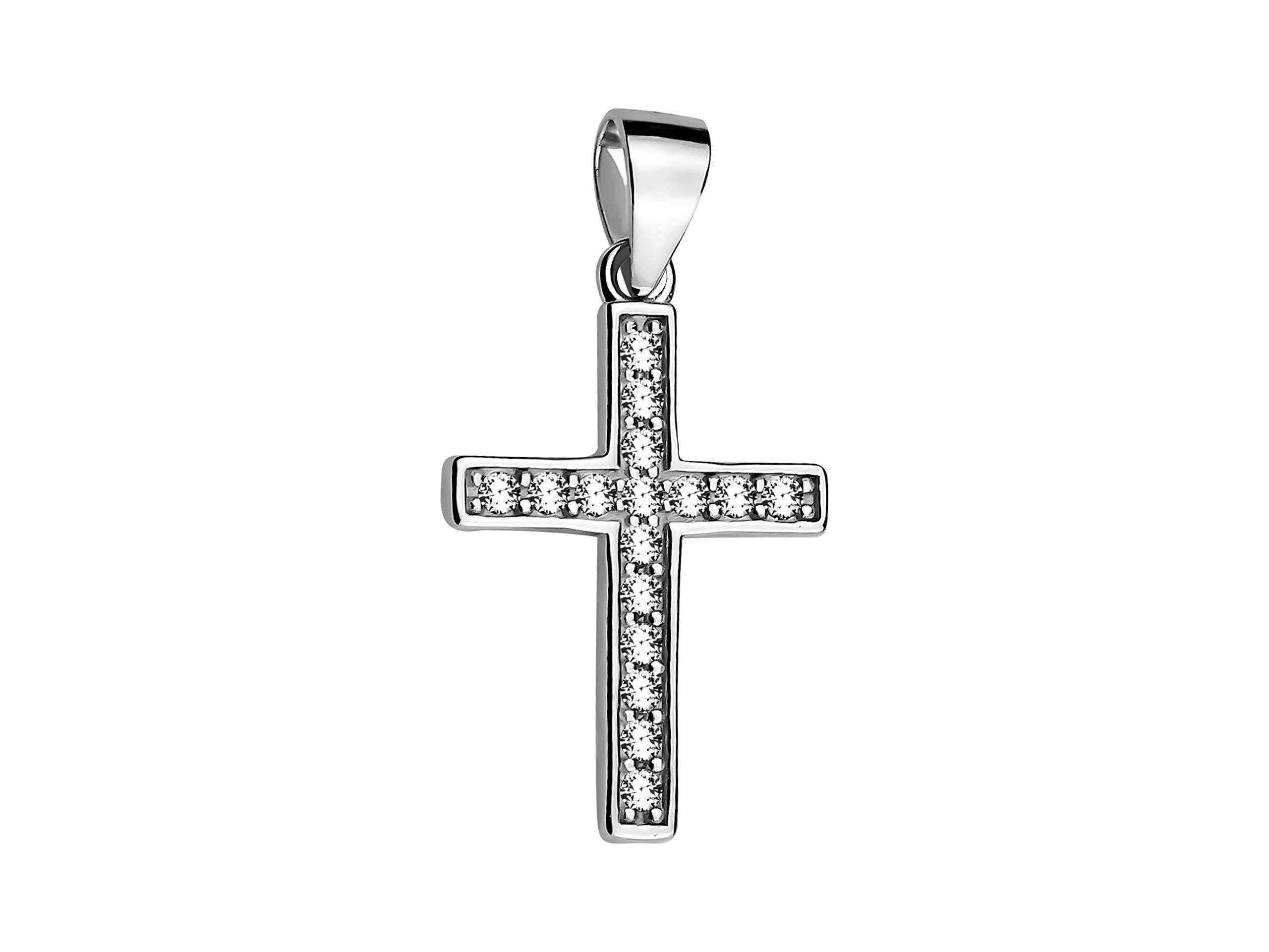 Sofia Milani - Necklace Pendant 925 Silver - with Zirconia Stones - Cross Design - 60209