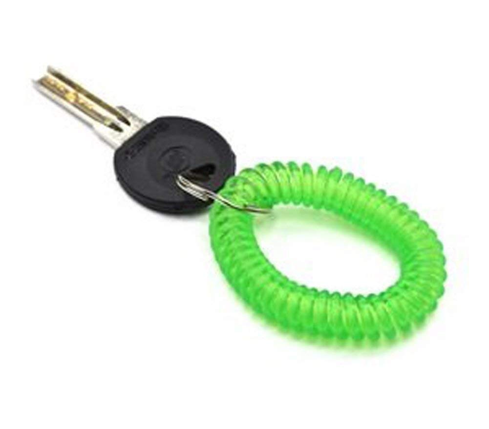 sansheng Pack of 70 Wrist Coil Keychain,Wrist Coil Key Ring,Stretchable Coil Keychain Bracelet,Plastic Coil Wrist Keychains(7 Colours)