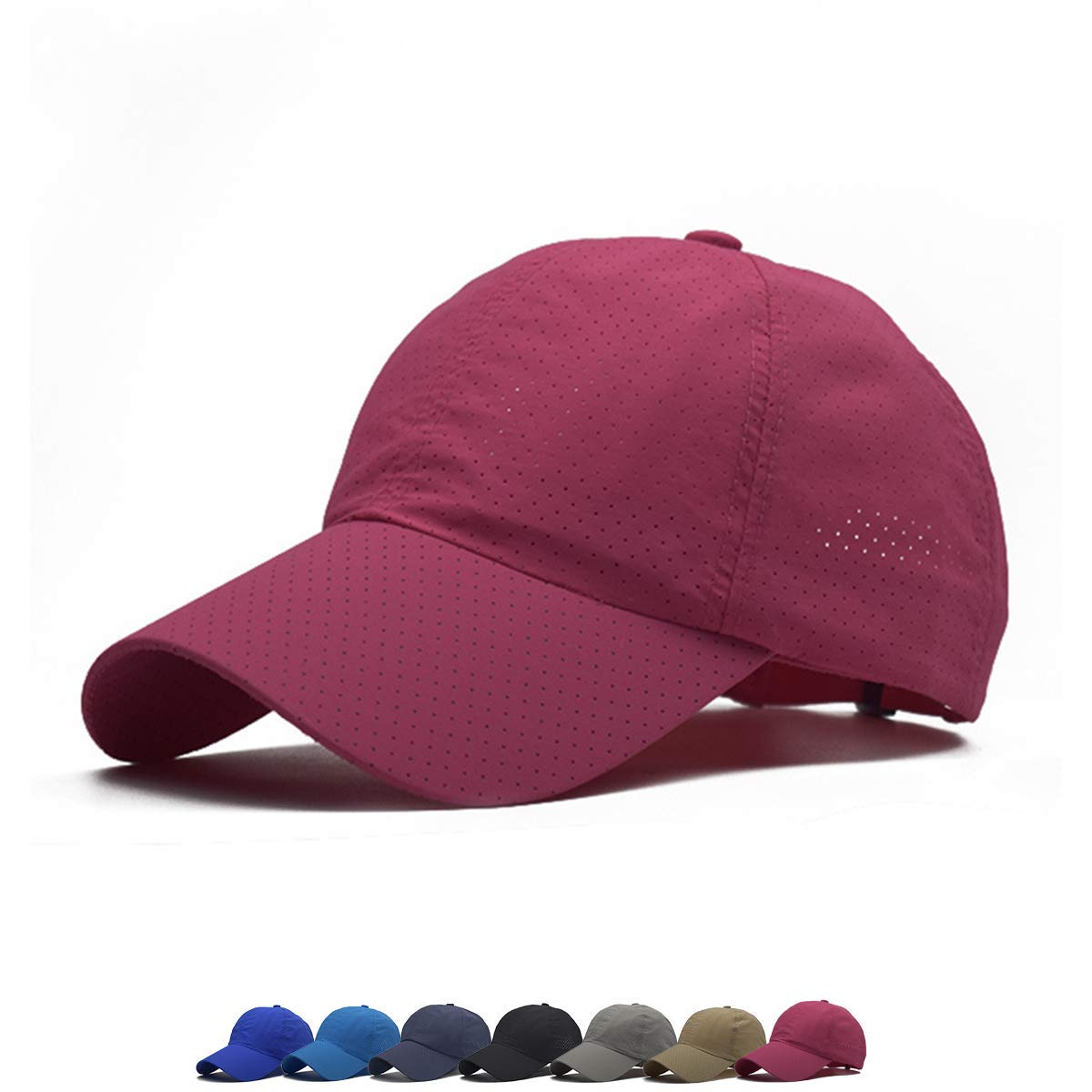 Unisex Breathable Qick Dry Top Hats for Women Baseball Caps Men Baseball Hats Dad Hat (Red)