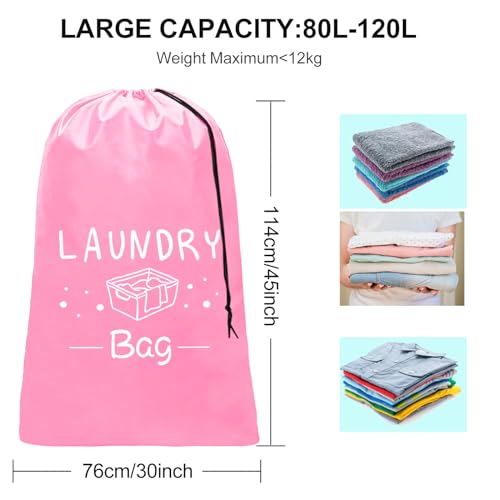 Sylfairy 2 Pack Extra Large Travel Laundry Bag, Dirty Clothes Organizer with Drawstring,Heavy Duty Travel Laundry Bags,Easy Fit a Laundry Hamper or Basket Travel Essentials