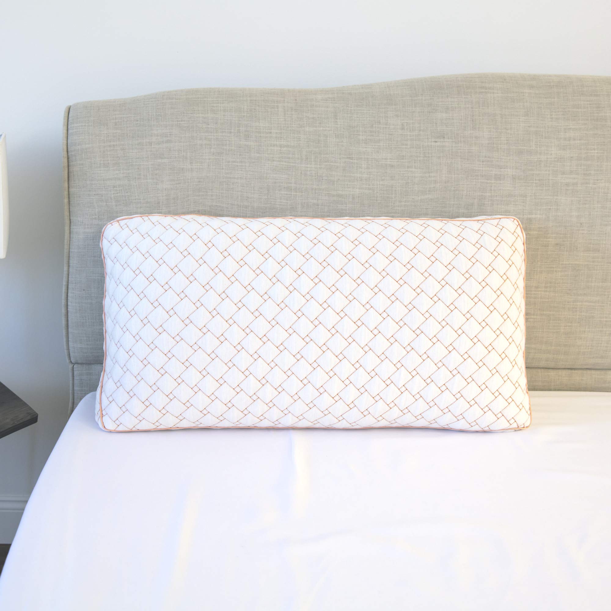 SensorPEDIC Gel-Infused Memory Foam Cluster Jumbo Bed COPPERPEDIC Pillow with Copper-Infused Cover, White
