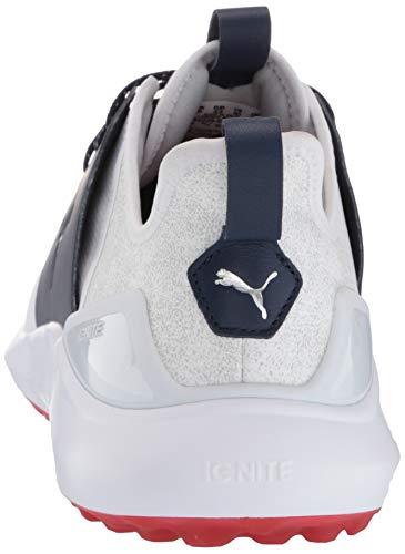 Puma Golf Men's Ignite Nxt Lace Golf Shoe, Puma White-Puma Silver-Peacoat, 9 M US