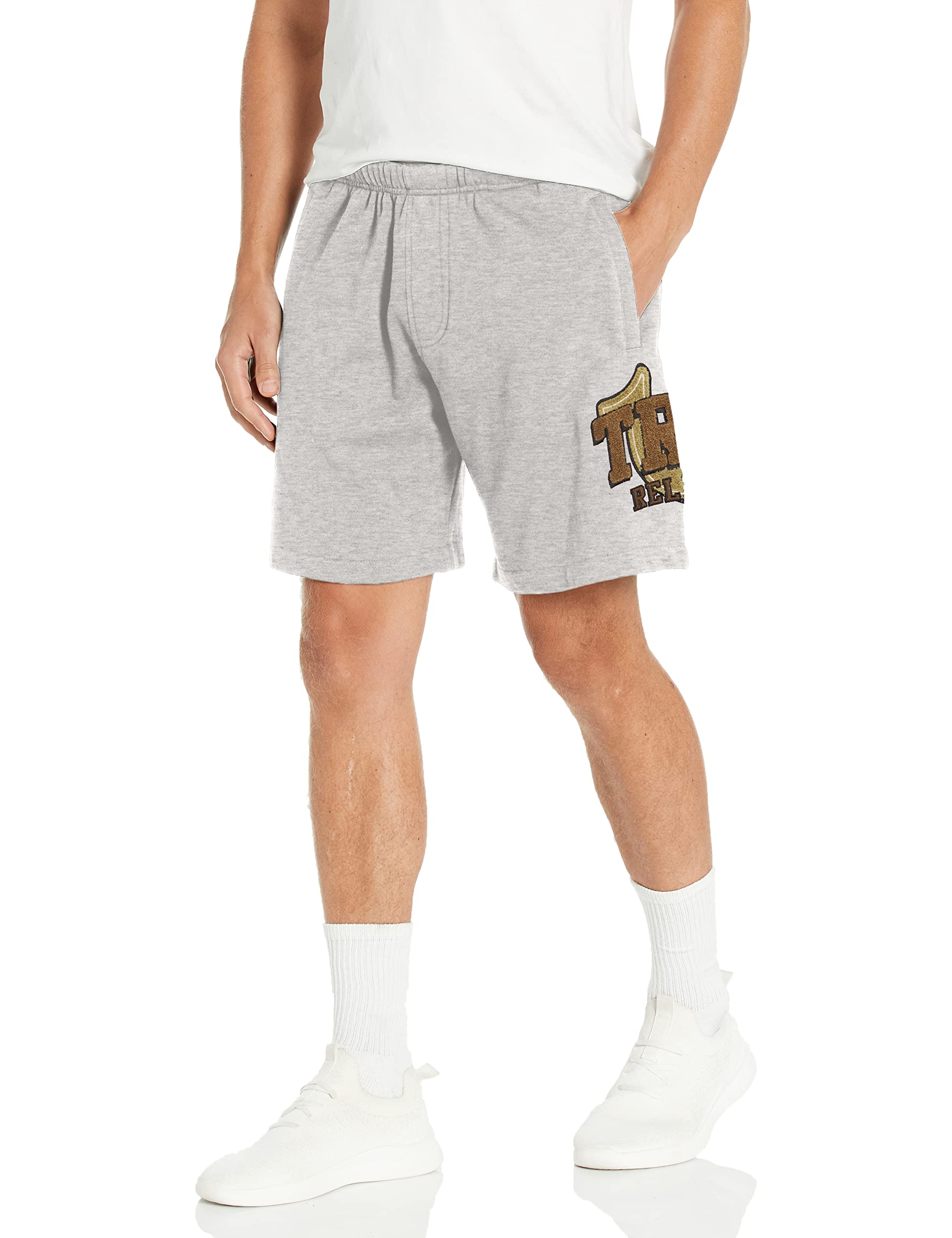 True Religion Men's Relaxed Jogger Short, Heather Grey, XXL