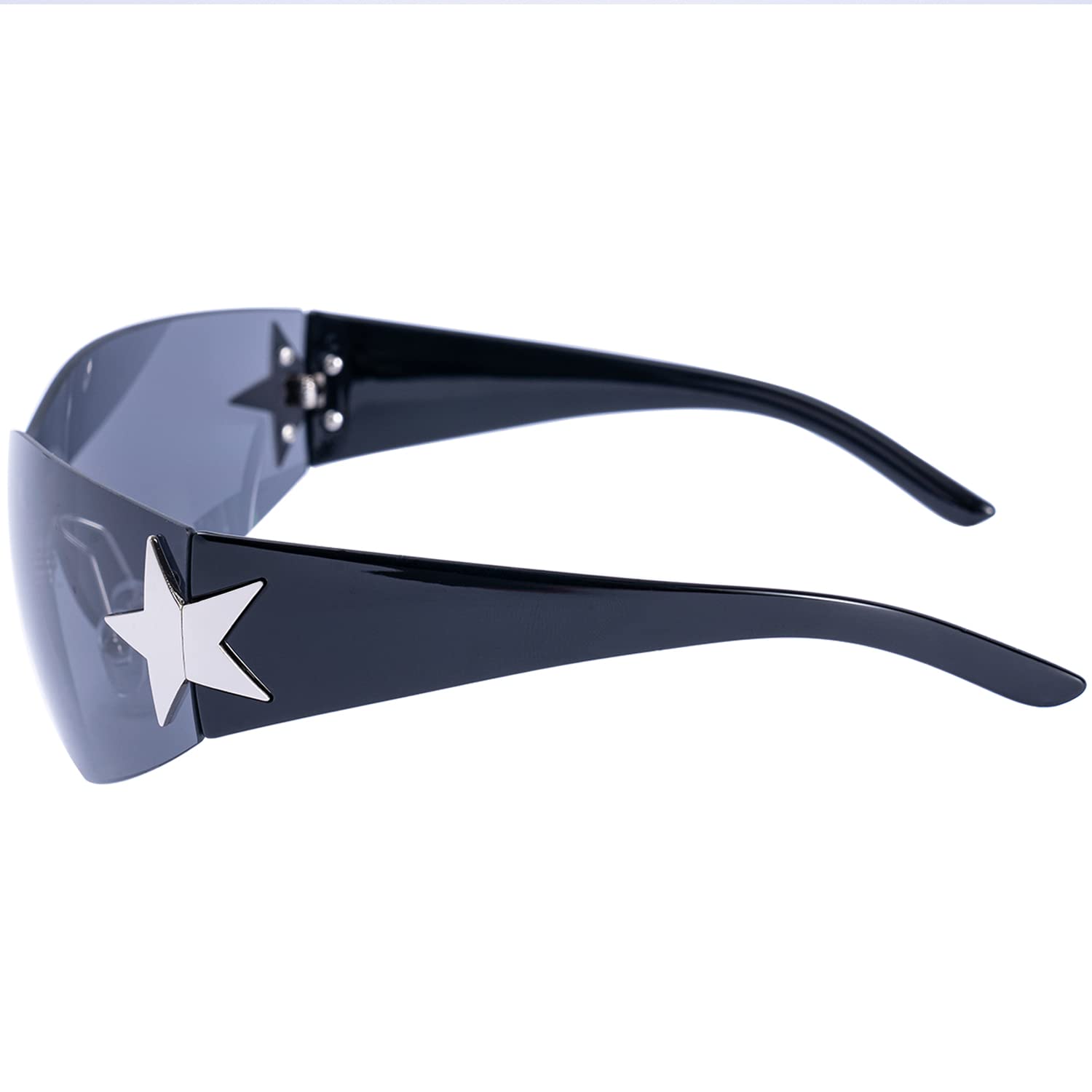 ZEWEI Rimless Y2K Sunglasses for Women, Fashion Shield Wrap Around Sunglasses Men Frameless Gradient Lens Sun Glasses Eyewear