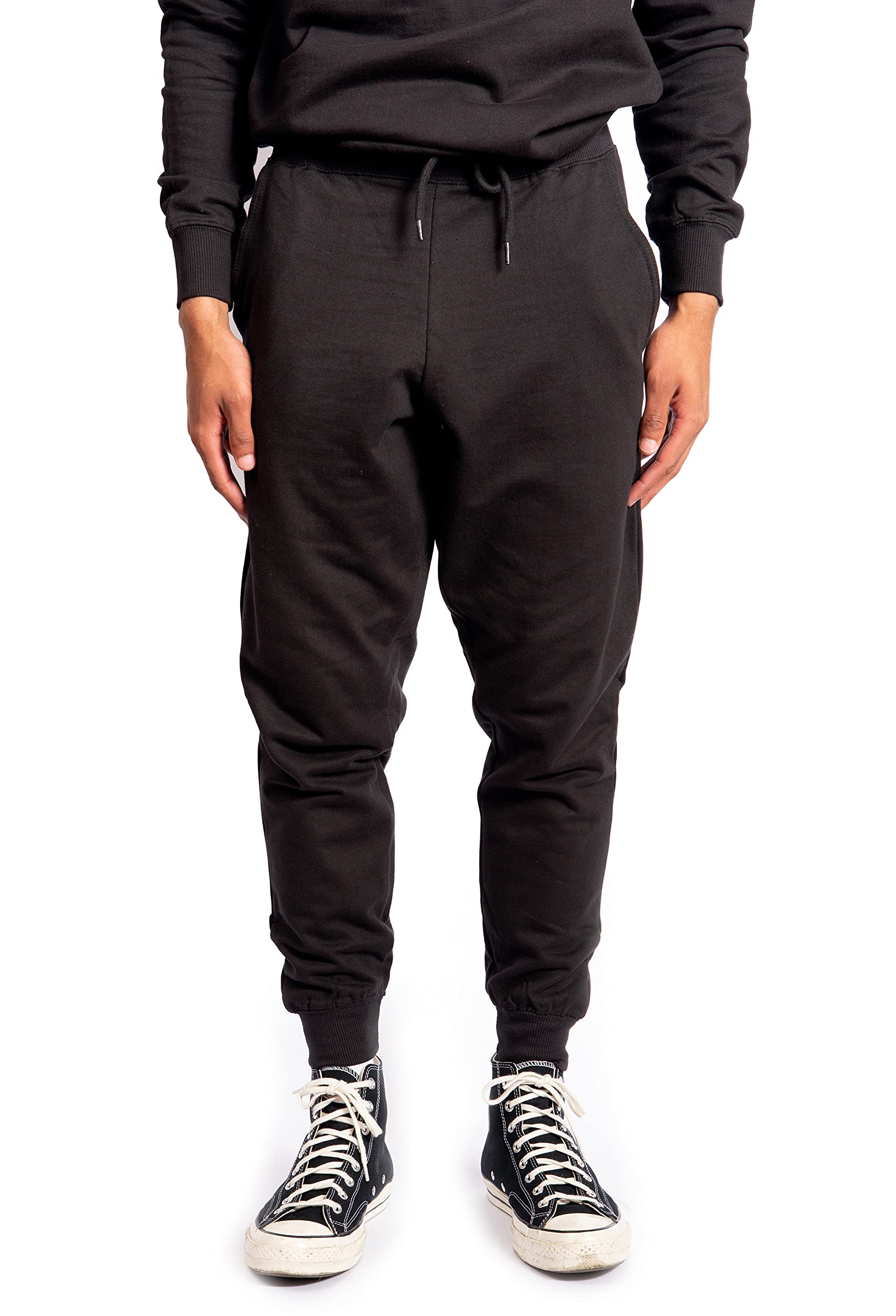 Wardrobe X Mens Premium Fleece Crewneck Tracksuit | 2 Piece Solid Color Tracksuit Set with Crewneck and Sweatpants