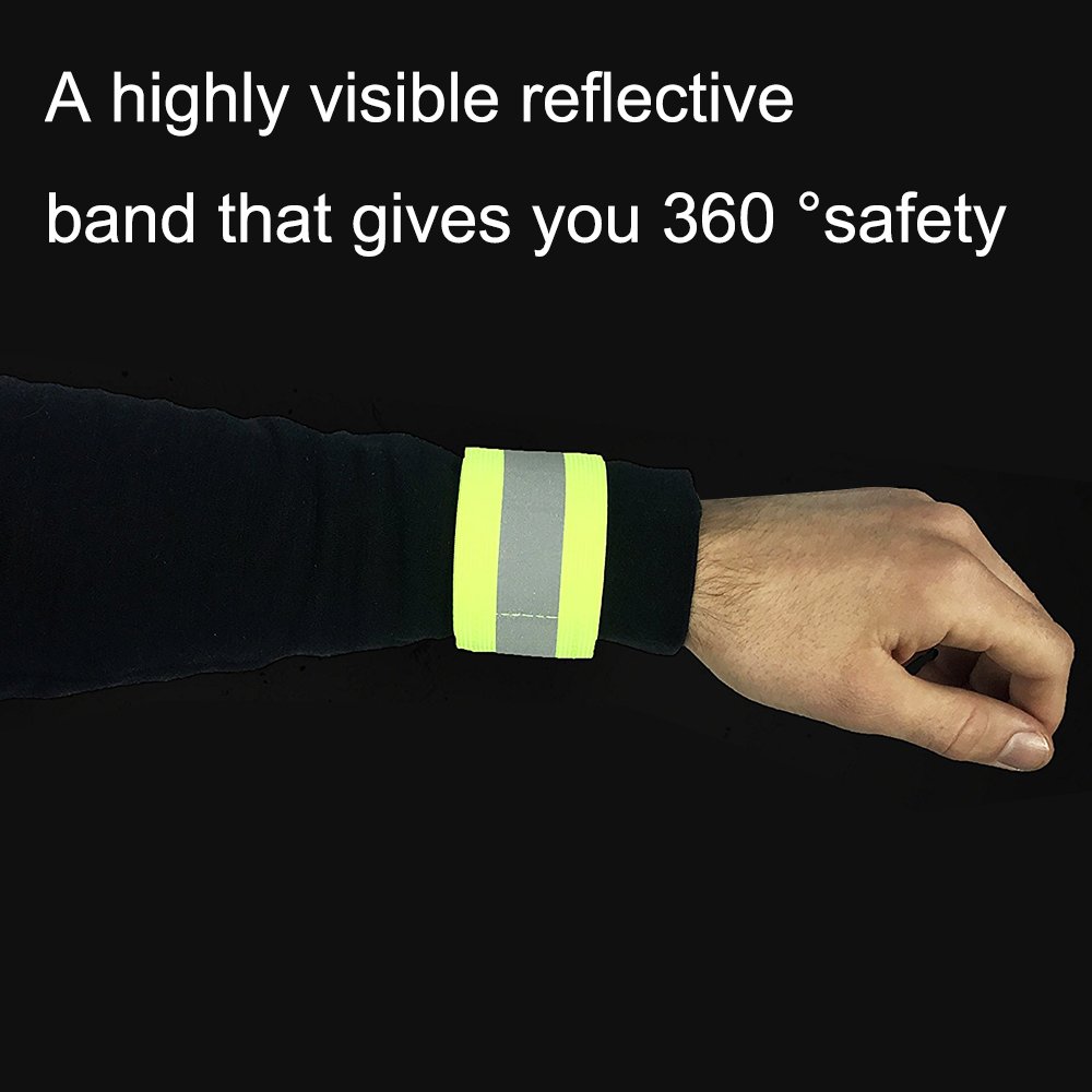 SHEEHAN 4PCS Reflective Wristband/Belt/Armband/Ankle Strap, Suitable for Runners, Walkers, Cyclists and Bike Trousers