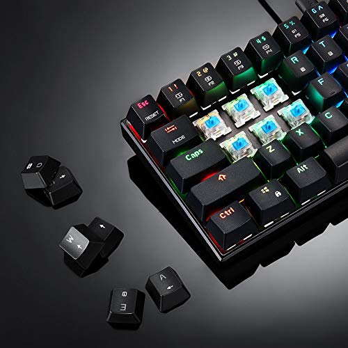 RGB Backlight Mechanical Keyboard 61 Keys Wired USB Ergonomics Gaming Keyboard with Anti-Ghost Keys