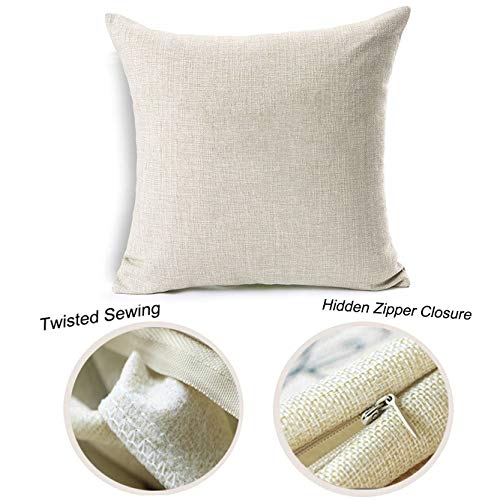 Royalours Throw Pillow Covers Spring Wild Flower Purple Lavender Garden Backyard Decorative Cotton Linen Square 18 x 18 Inches Rustic Throw Pillowcase Cushion Cover (Rustic Floral-3)
