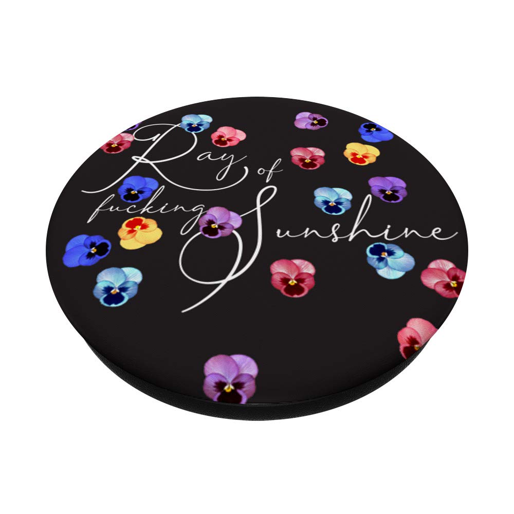Salty Floral Ray of Fucking Sunshine Pansies Swear Word Flow PopSockets PopGrip: Swappable Grip for Phones & Tablets