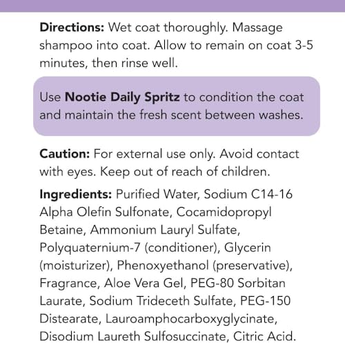 Nootie - Pet Shampoo for Sensitive Skin - Revitalizes Dry Skin & Coat - Natural Ingredients - Soap, Paraben & Sulfate Free - Cleans & Conditions