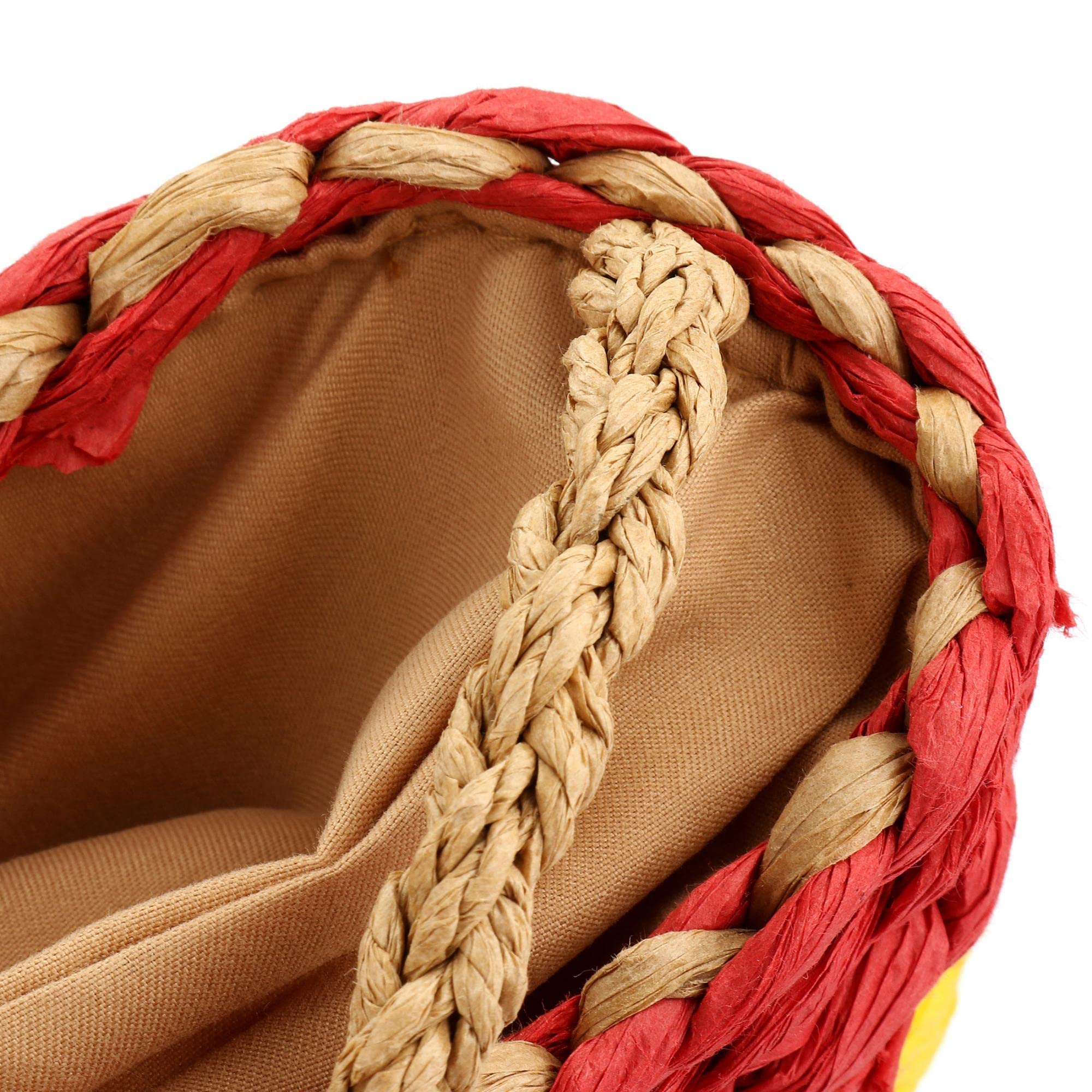 YYW Small Straw Handbag Colorful Hand-woven Summer Beach Rattan Top Handle Bag Woven Shoulder Bag (Multi)