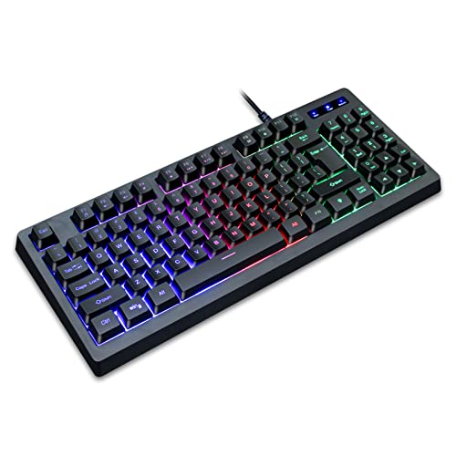 Zunate K901 USB Mechanical Keyboard, 89 Keys Wired Gaming Keyboard with RGB Backlits, for PC Laptop Desktop PC Computer Notebook.