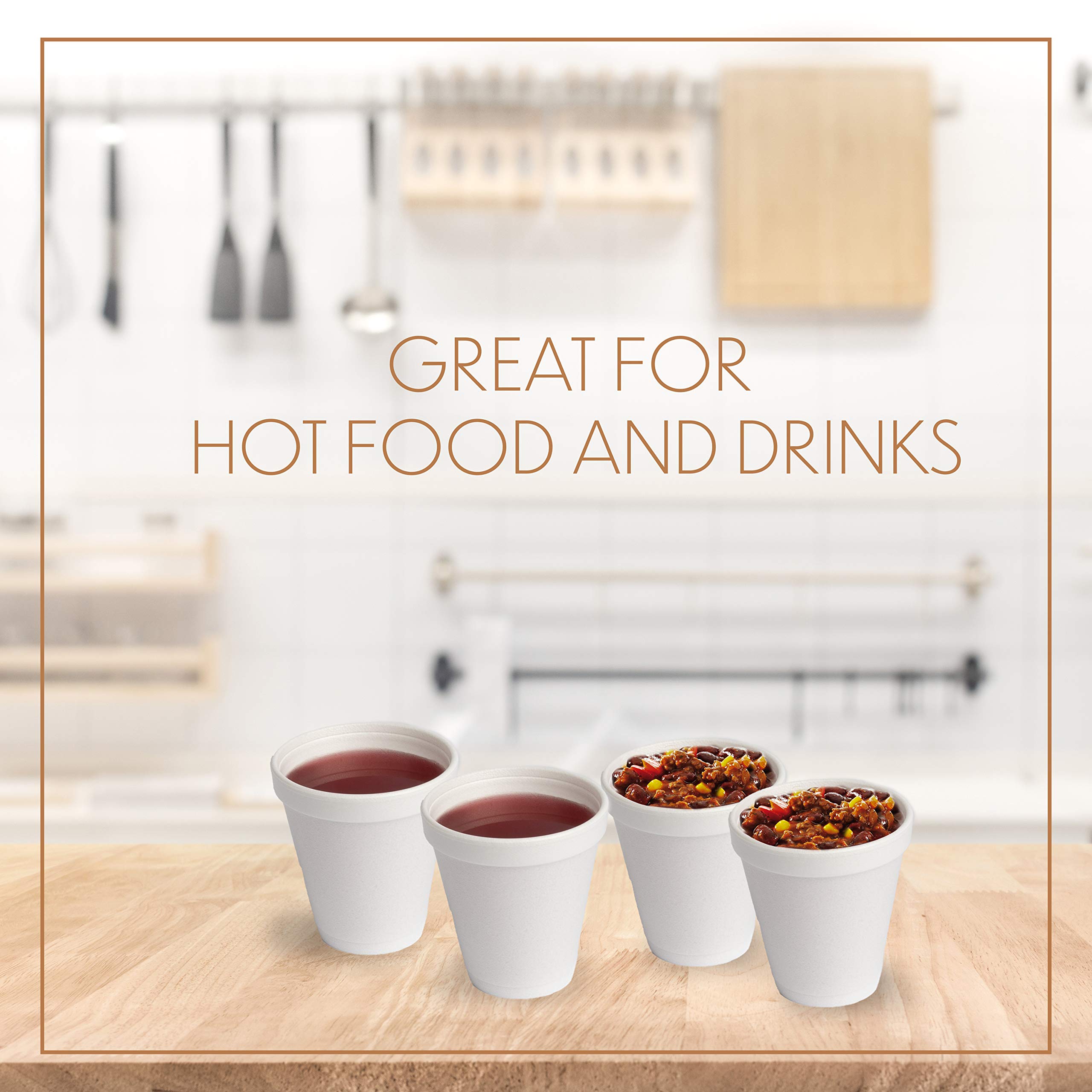 Upper Midland Products 6 Oz Styrofoam Cups With Lids, Mini Styrofoam Cups, Insulated For Hot And Cold, 50 Pk