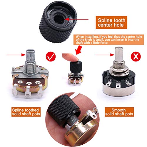 Taiss/3pcs Black Metal Dome Knobs Electric Guitar Volume Tone Control Knobs, Metal Volume Tone Knob,Suitable for 6mm Shaft ,with Inner Hexagon Spanner Knob-10BK