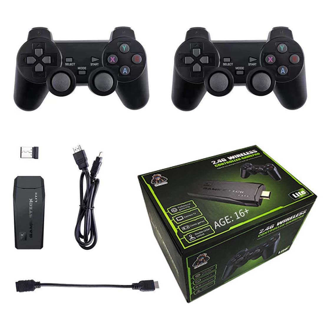 ZUSTER Arcade Two-Person Game Console M8 Mini Retro Built in 3,500 Games 32G 4K Dual 2.4G Wireless Output TV Video Game Console Toy Gift for Kids Adults