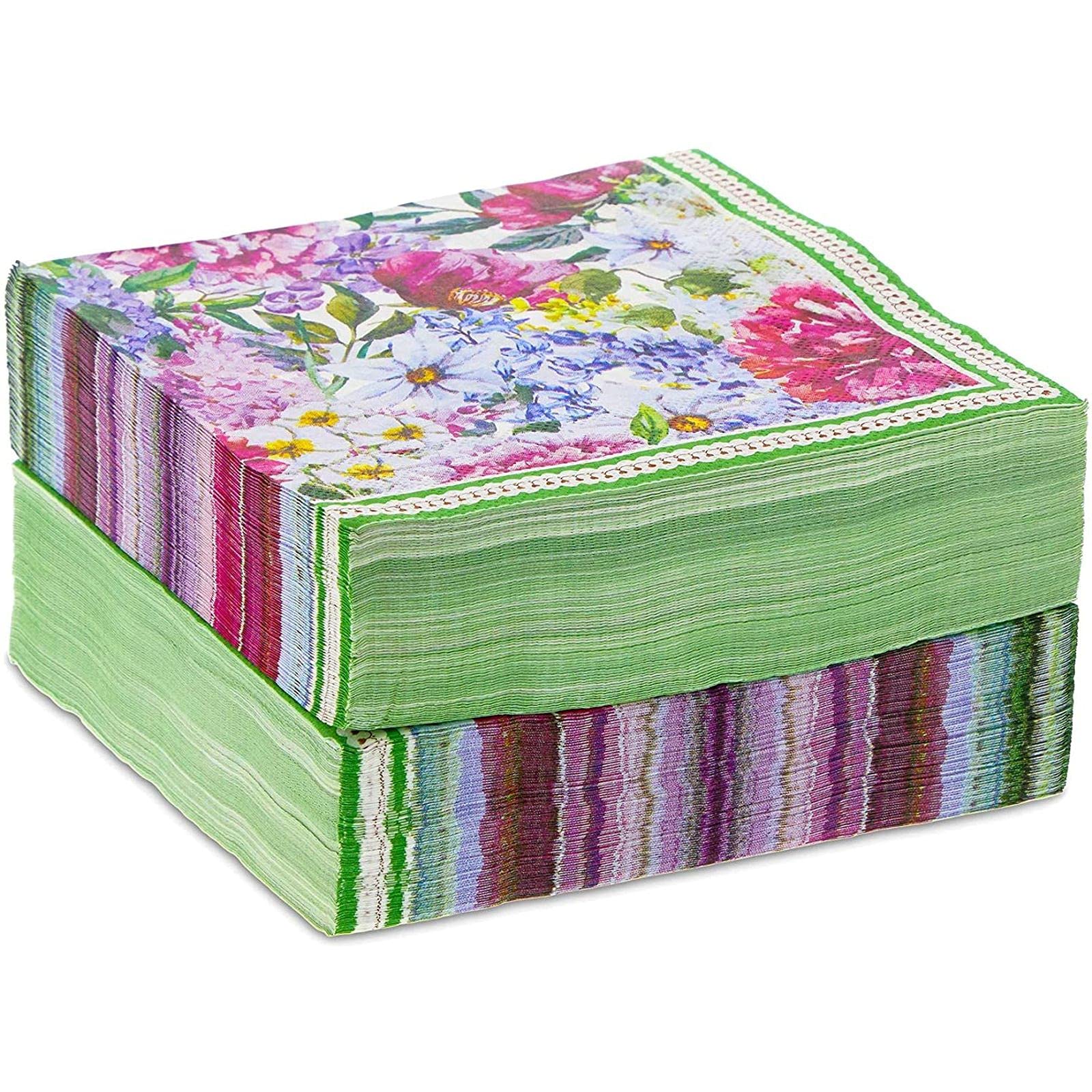 Sparkle and Bash Vintage Floral Paper Napkins for Baby Shower, Bridal Party (6.5 In, 150 Pack)