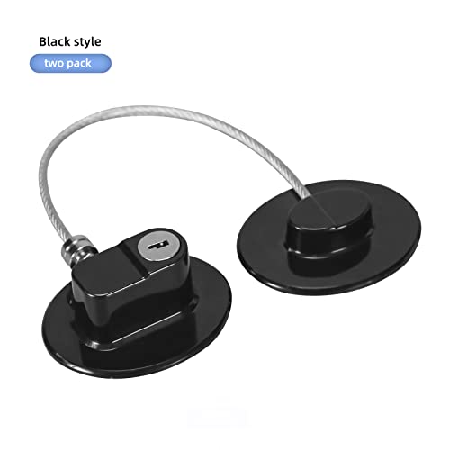 UD Meiyaertong Fridge Lock 2 Pcs Child Safety Lock for Refrigerator Cabinet Drawer with 4 KeysBlack… 6 Piece Set