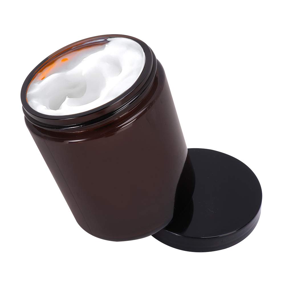 STARSIDE 12 Pack 8 oz Amber Glass Jars with Black Lids,Glass Candle Jars Round Jars for Cosmetics and Face cream Lotion.