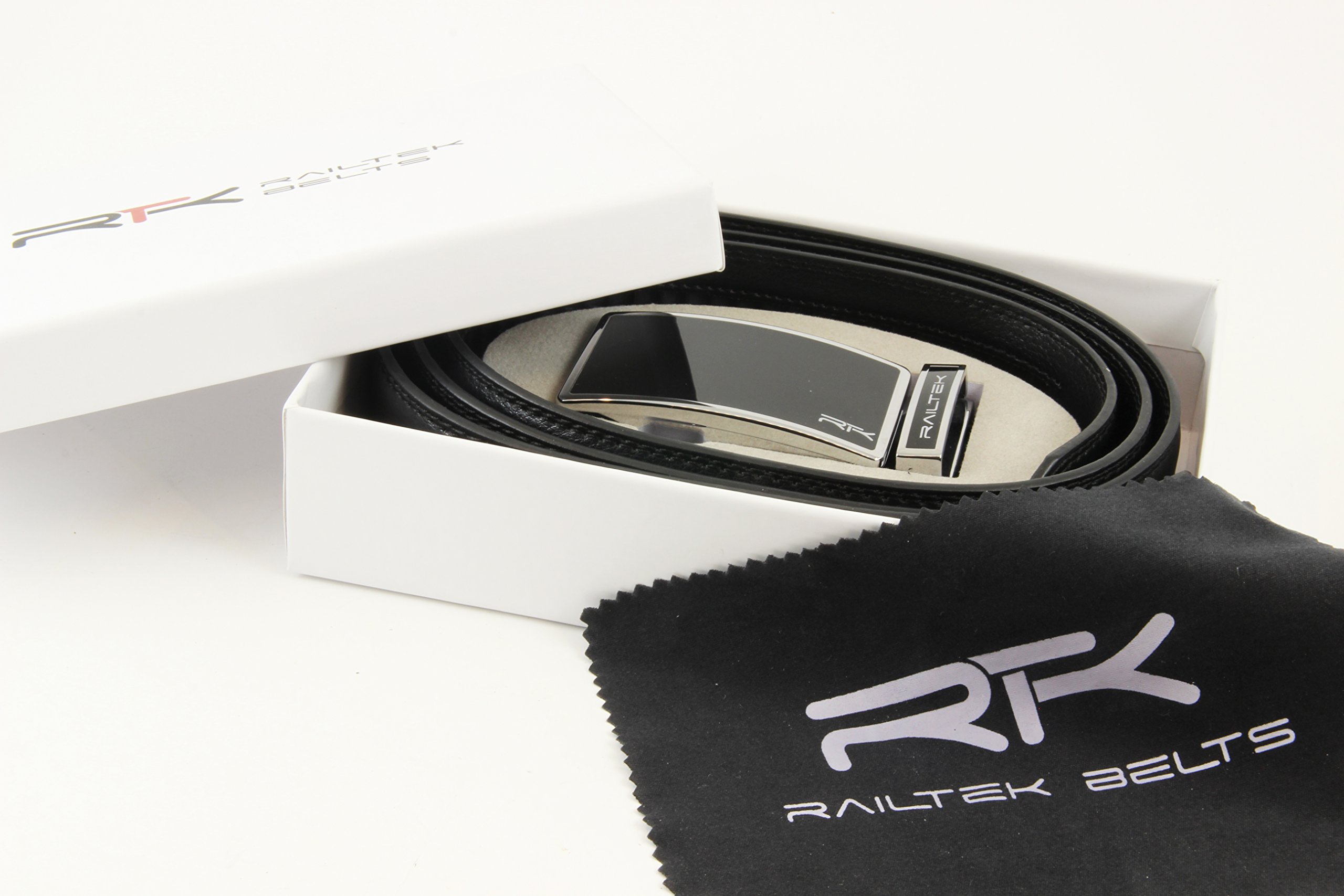 Railtek Belts Men's Leather Ratchet Belt - Zinc Black Leather