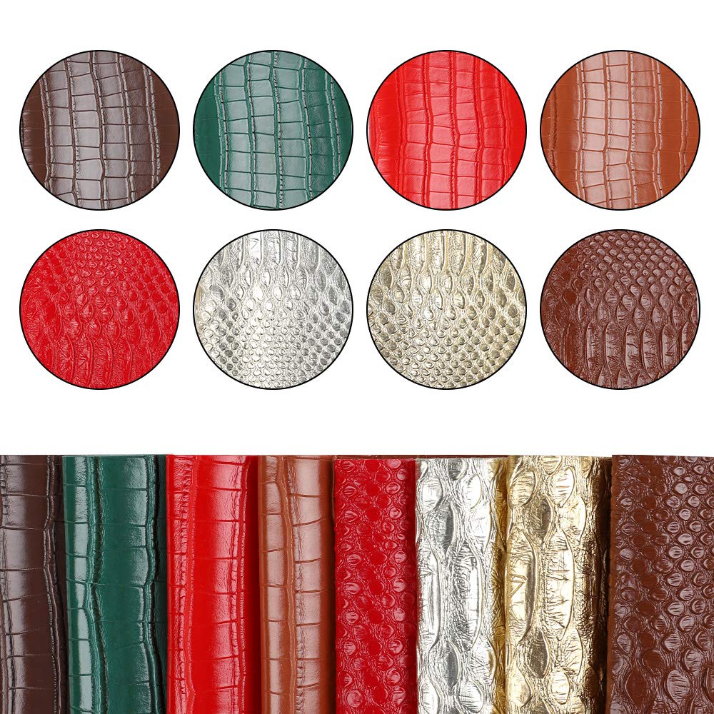 SGHUO 15pcs Faux Leather Sheets Embossed Fabric Sheets for Making Earrings, Hair Bows, Keychains and DIY Valentine's Day Craft (6.3 Inches x 8.3 Inches)