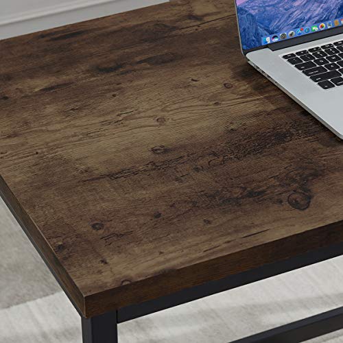 SHOCOKO Industrial Computer Desk with Shelves, 47 Inch Rustic Sturdy Home Office Writing Desk, Vintage Brown