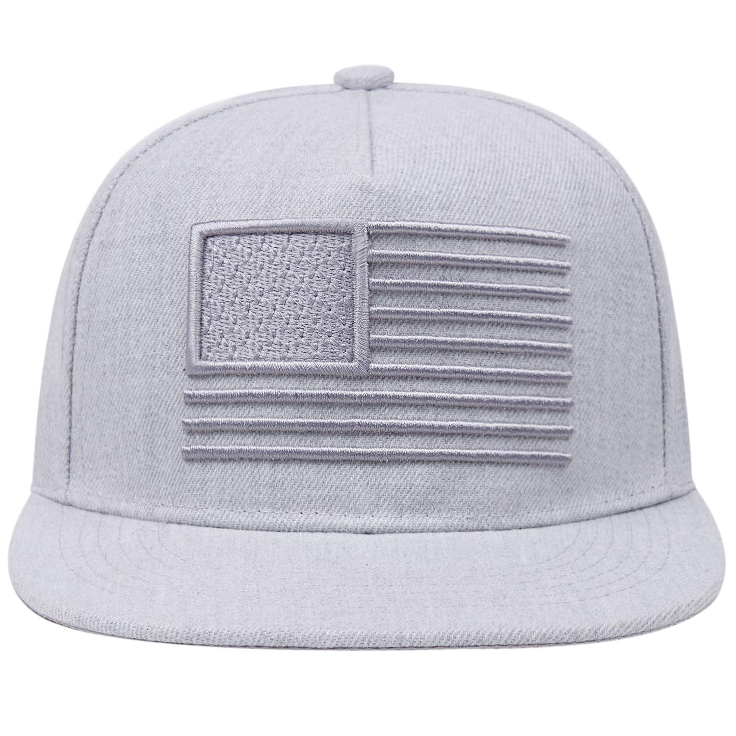 ZHONGNIAO American Flag Hat Unisex Snapback Hat, Flat Brim Hats Unisex Adjustable Trucker Hat Hip Hop Baseball Cap+Eyeglasses White