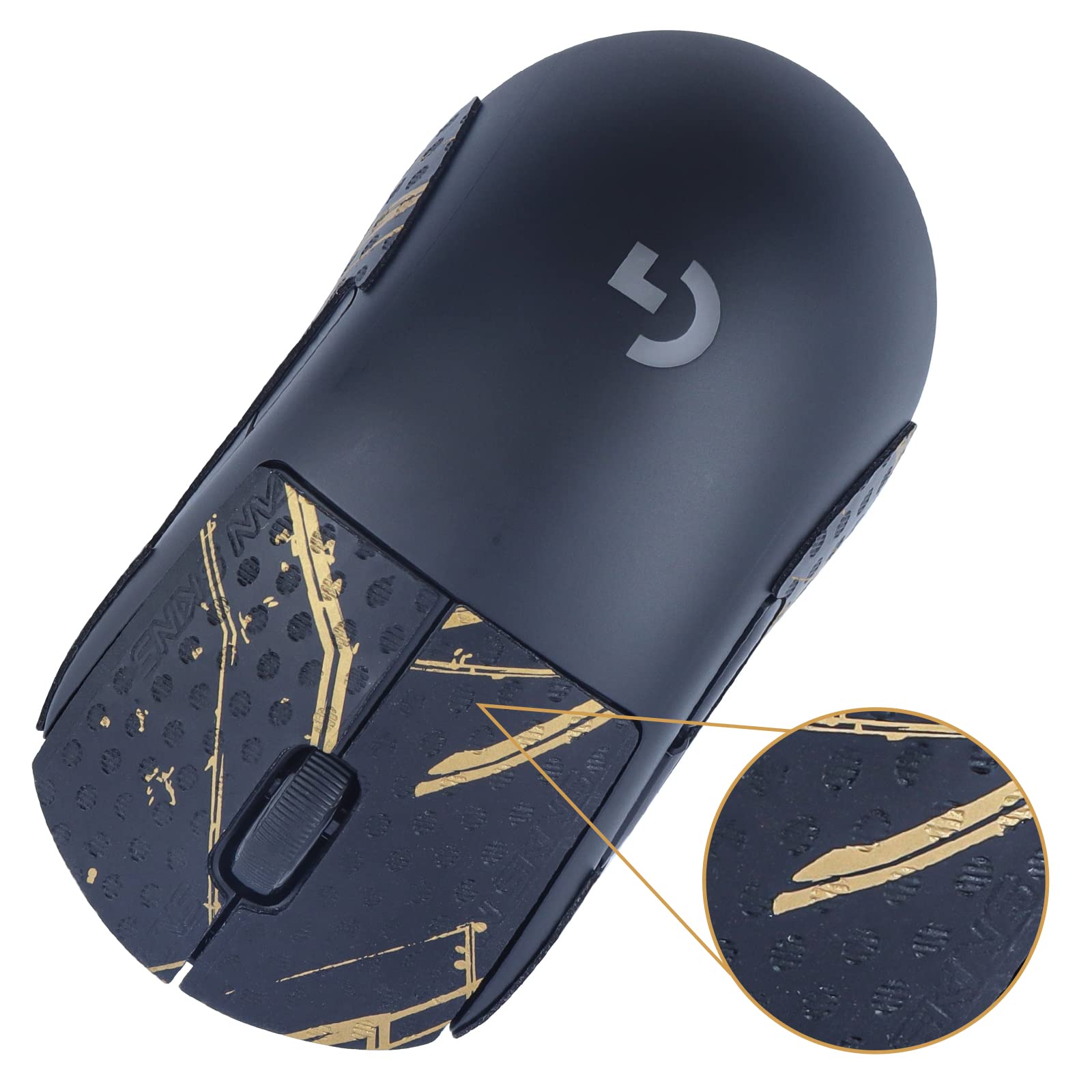 Wunzkii Mouse Grip Tape for Logitech G Pro Wireless, Anti-Slip Non-Fading Gaming Mouse Skin Sweat Resistant, Easy to Use, Self-Adhesive Design, Pre-Cut