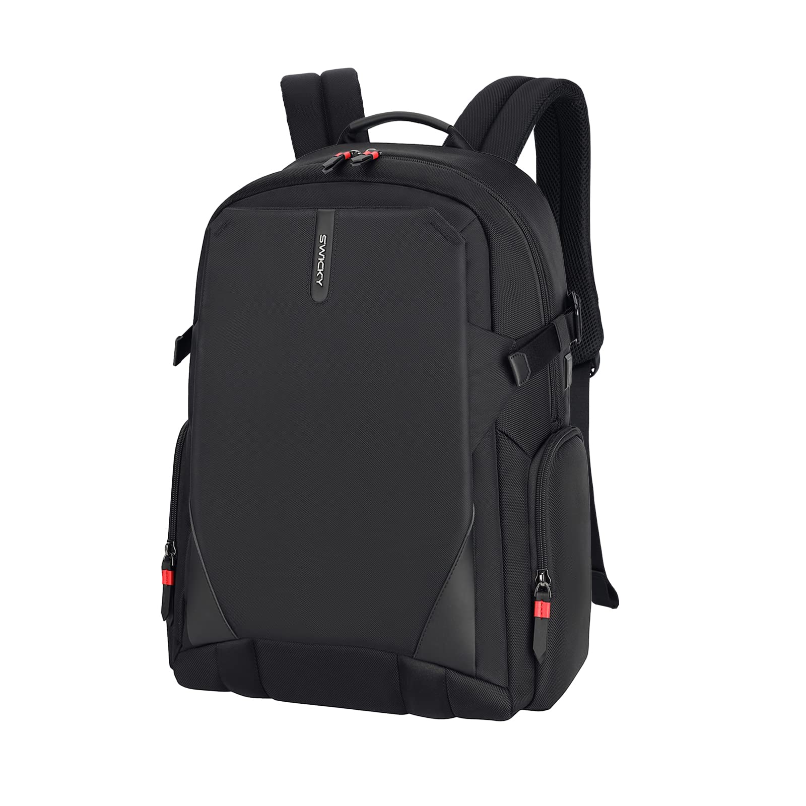 SWICKY 88099 Carry-on Water Repellent USB Port With Cover Luggage Strap Auto Anti Theft Zip Airflow Back Panel Travel Work Backpack for 15.6 Inch Laptop