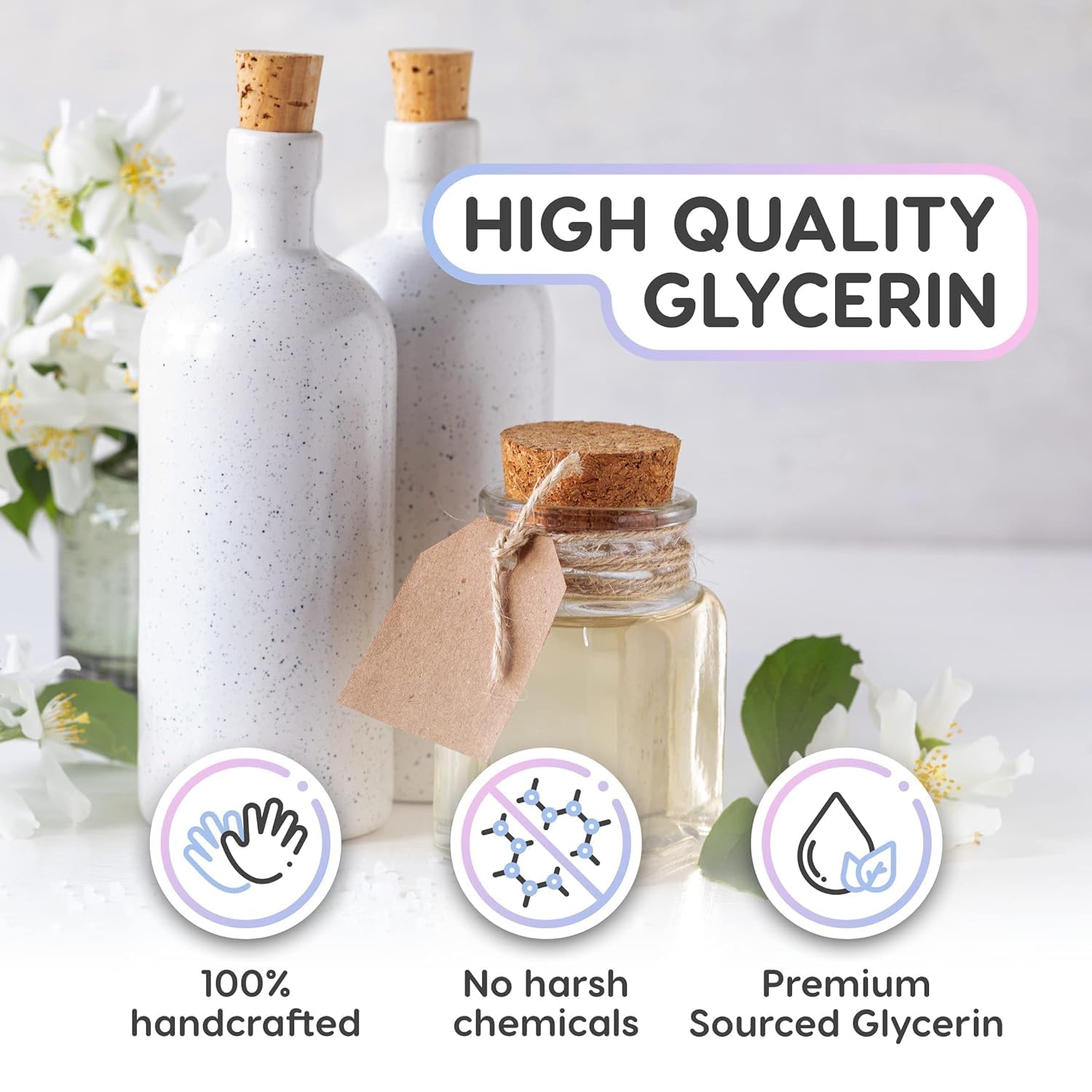 Prime Crafting 2 LB - Ultra Clear Glycerin Soap Base- SLS and SLES Free - Clear Melt and Pour Soap Base for Soap Making - Made from Premium Glycerin - Use with Soap Making Supplies - (2 Pound)