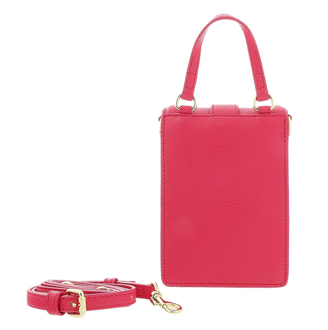 Versace Jeans Couture Coral Oversized Baroque Buckle Mini Shopping Tote Phone Holder for womens
