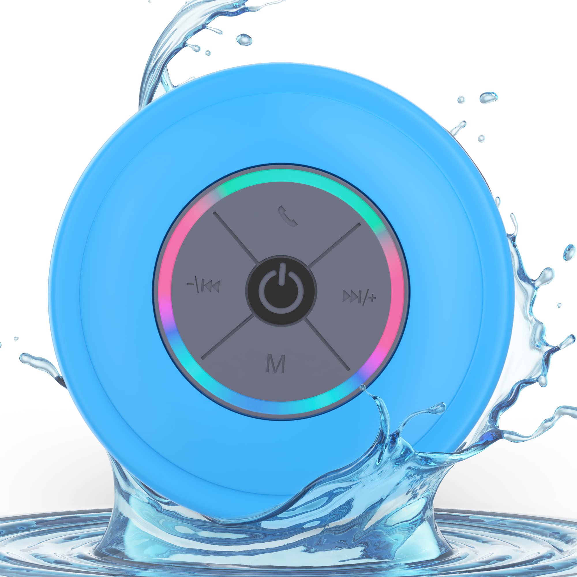 Speakers Bluetooth Wireless β Colorful Shower Speaker β Advanced Waterproof Bluetooth Speaker with Suction Cup Installation - Wireless Speakers with Bluetooth and Rechargeable Battery bathroom speaker