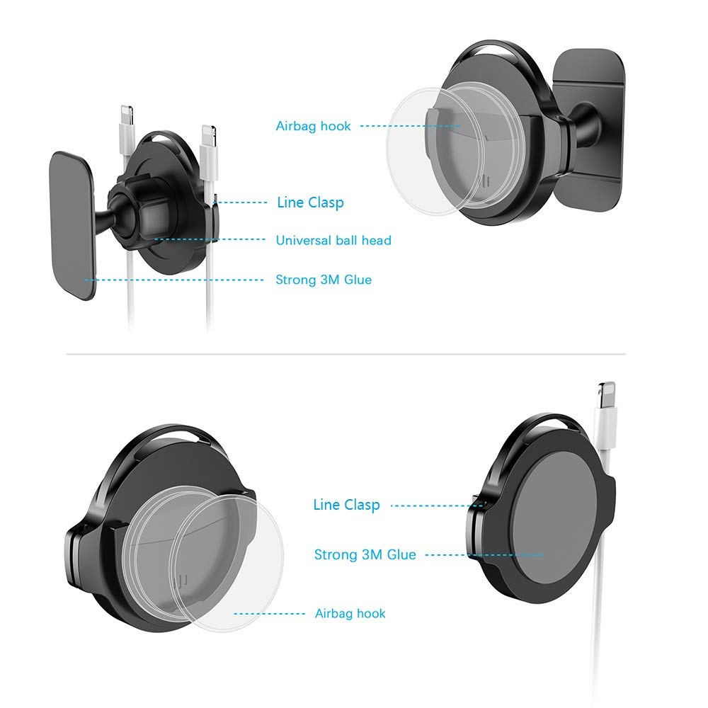 SANITRO 2 Sets Socket Car Mount Car Grips Holder for Phone Stand 360 Rotation Dashboard Sticker Holder for Socket Mount Users on Car Dashboard Home Wall Office Kitchen