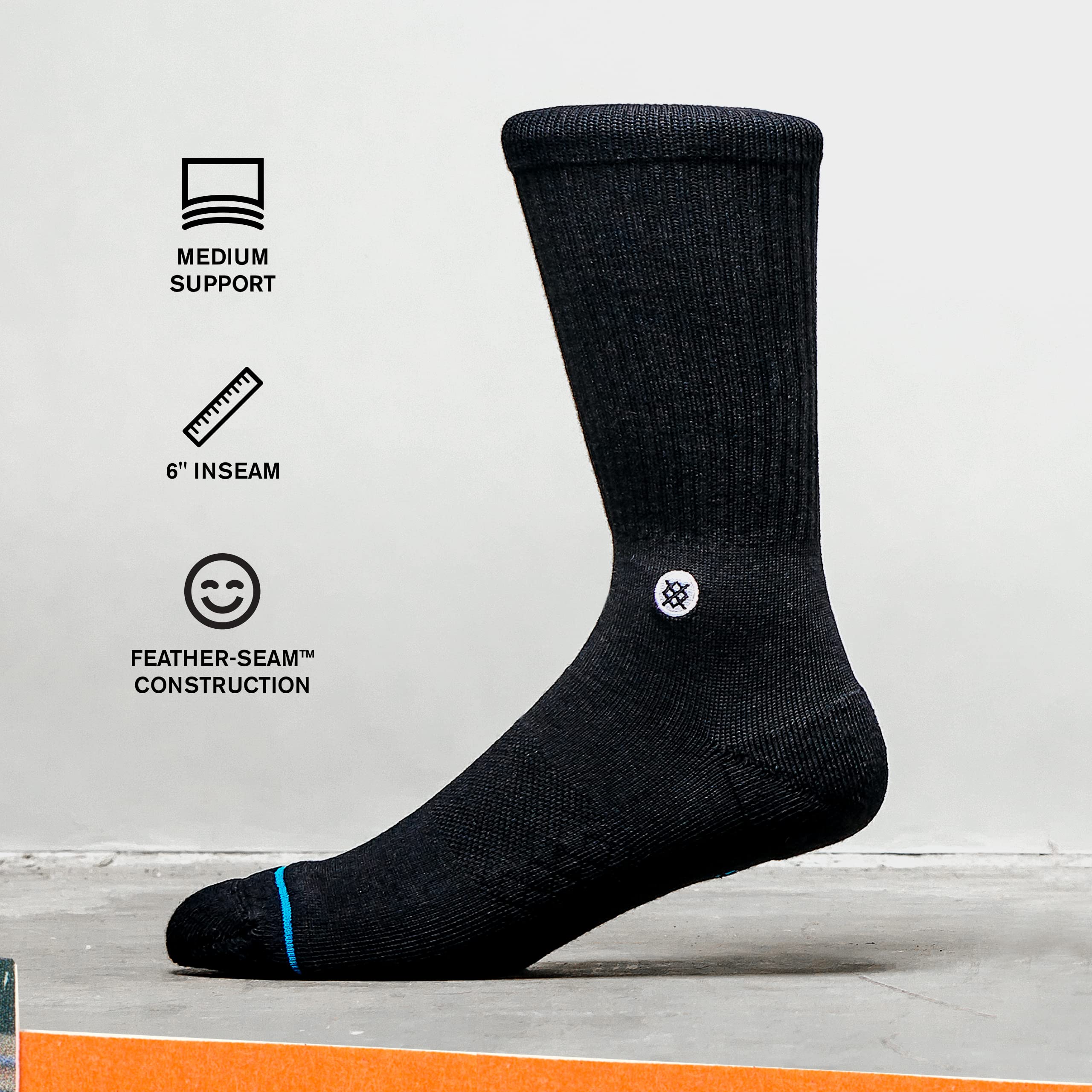 Stance Marge Crew Socks (Medium, Black)