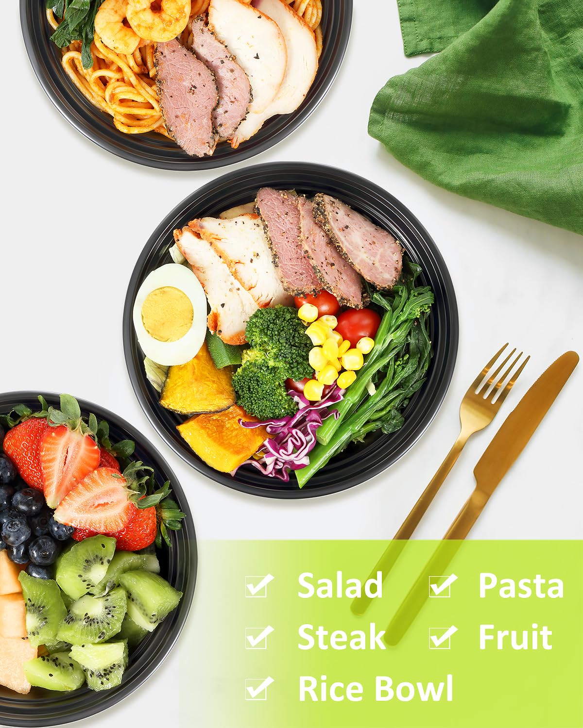 SHOPDAY Meal-Prep-Containers-[35 Pack] 24 oz Plastic-Food-Storage-Containers-with-Lids, Disposable-Food-Prep-Containers-Microwave-Safe, Meal-Prep-Bowls-Reusable, BPA Free To-Go-Contianers-for-Lunch