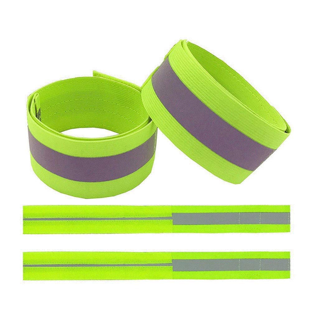 SHEEHAN 4PCS Reflective Wristband/Belt/Armband/Ankle Strap, Suitable for Runners, Walkers, Cyclists and Bike Trousers