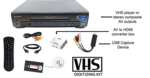 Panasonic VCR VHS Transfer Bundle w/remote, USB adapter, HDMI converter (Stereo)