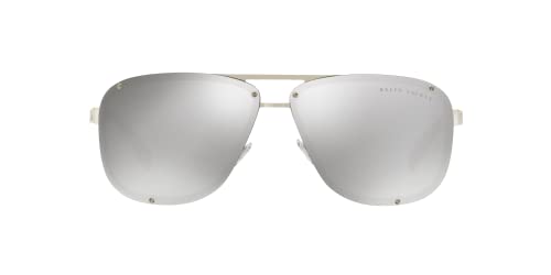 Ralph Lauren RL 7055 90306G Brushed Silver Metal Aviator Sunglasses Silver Mirror Lens