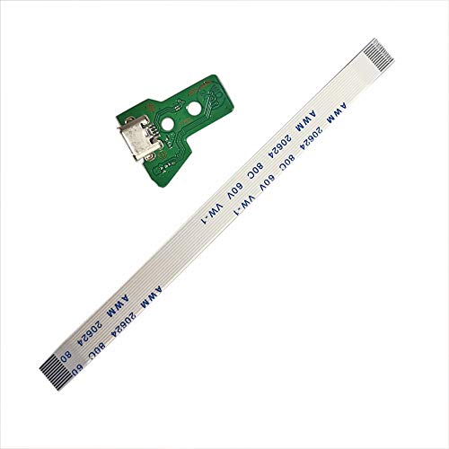 Zahara 2PCS USB Charging Port Board JDS-055 Replacement for Sony PS4 Controller Dualshock with Flex Cable